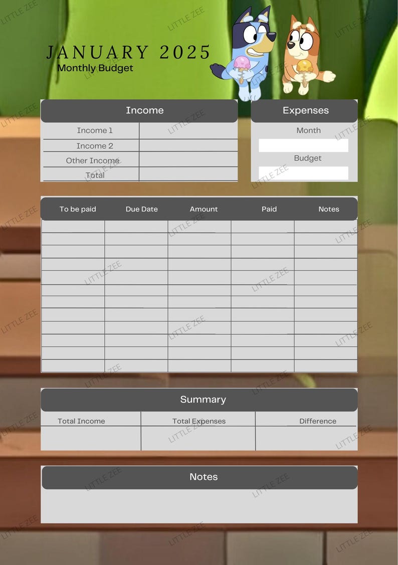 2025 Bluey Planner Digital File(a4 and A5 Size) - Etsy