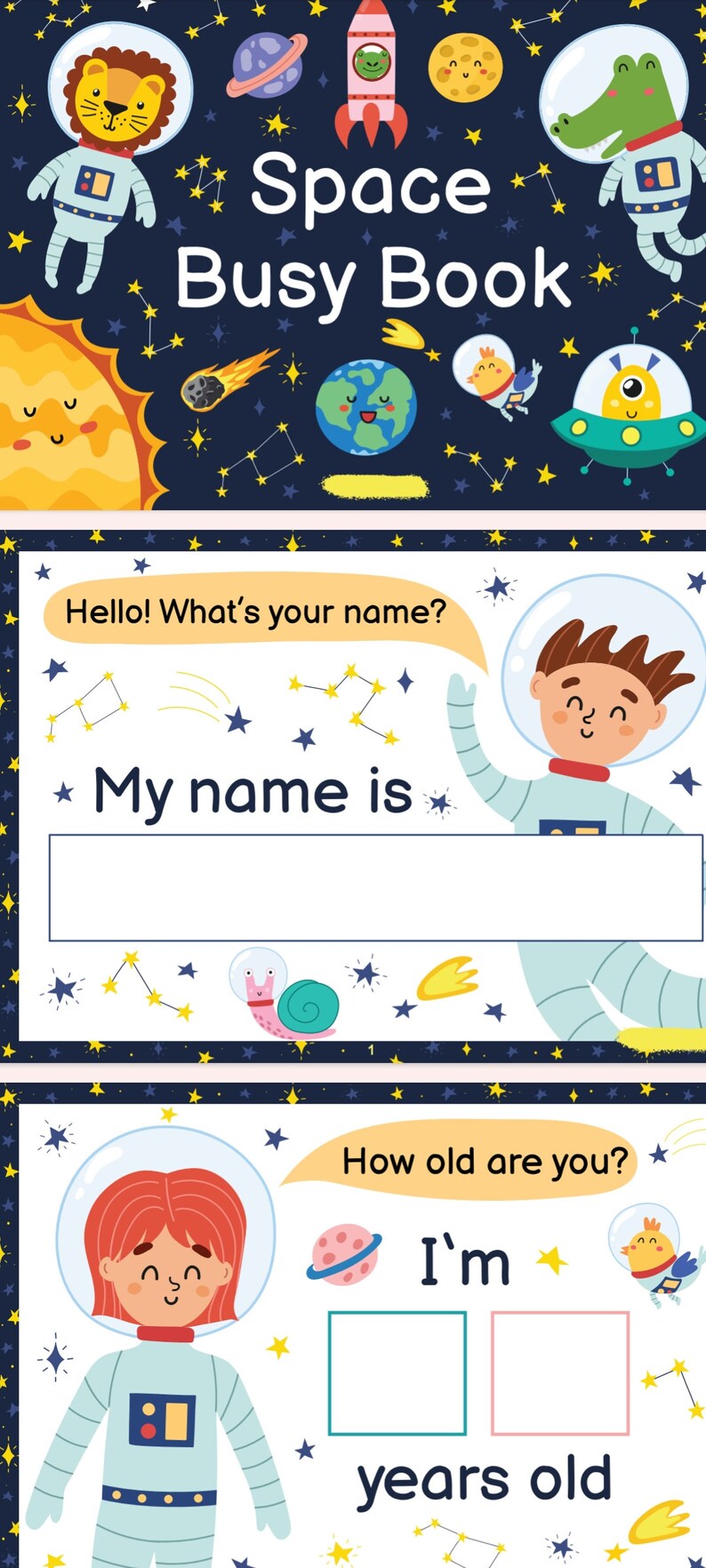 Space Busy Book Activity - Etsy