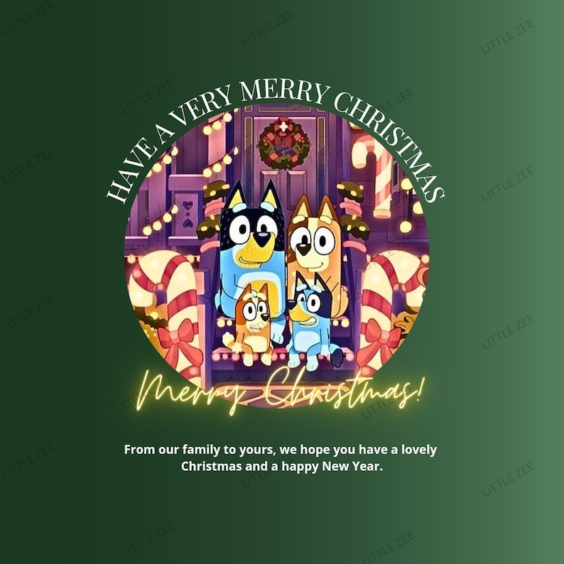 Printable Bluey Christmas Cards - Etsy