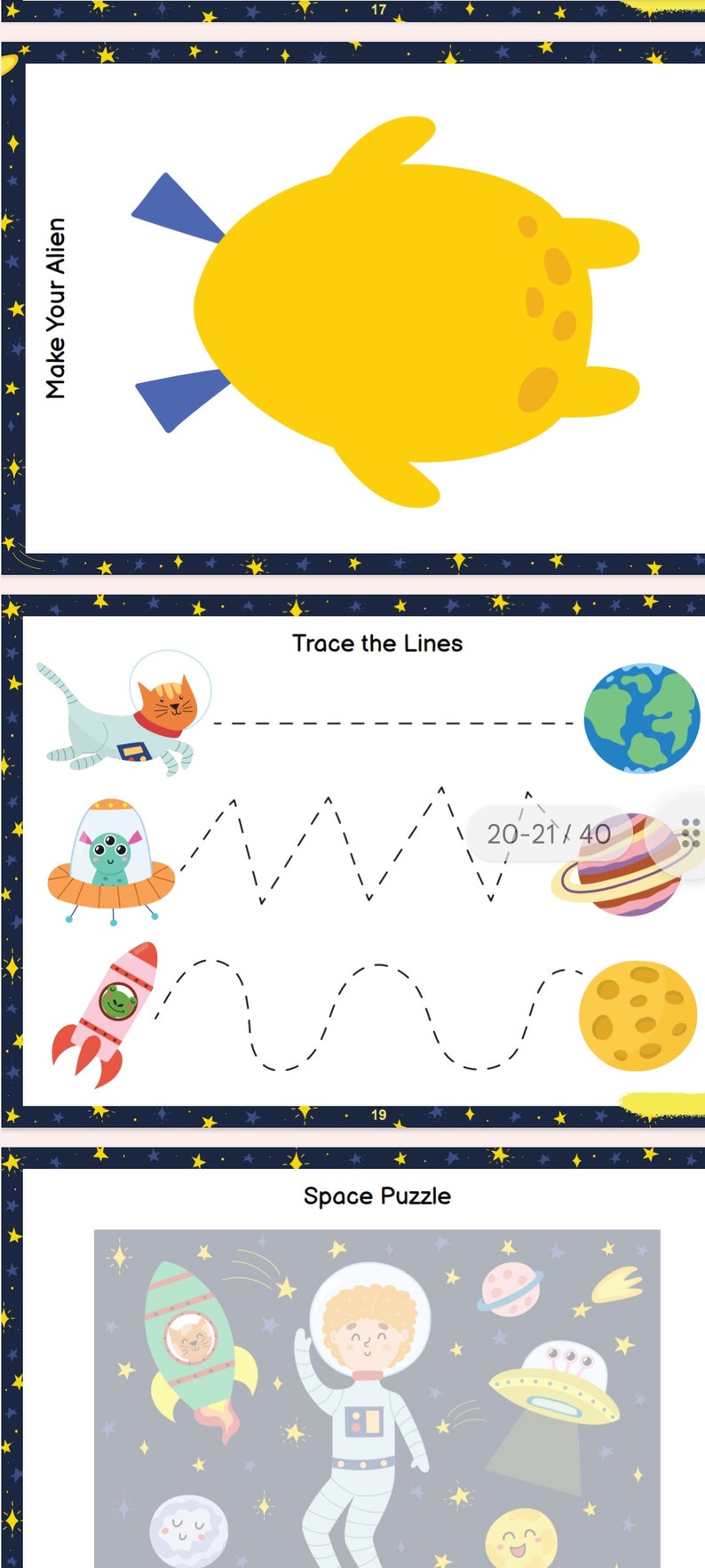 Space Busy Book Activity - Etsy