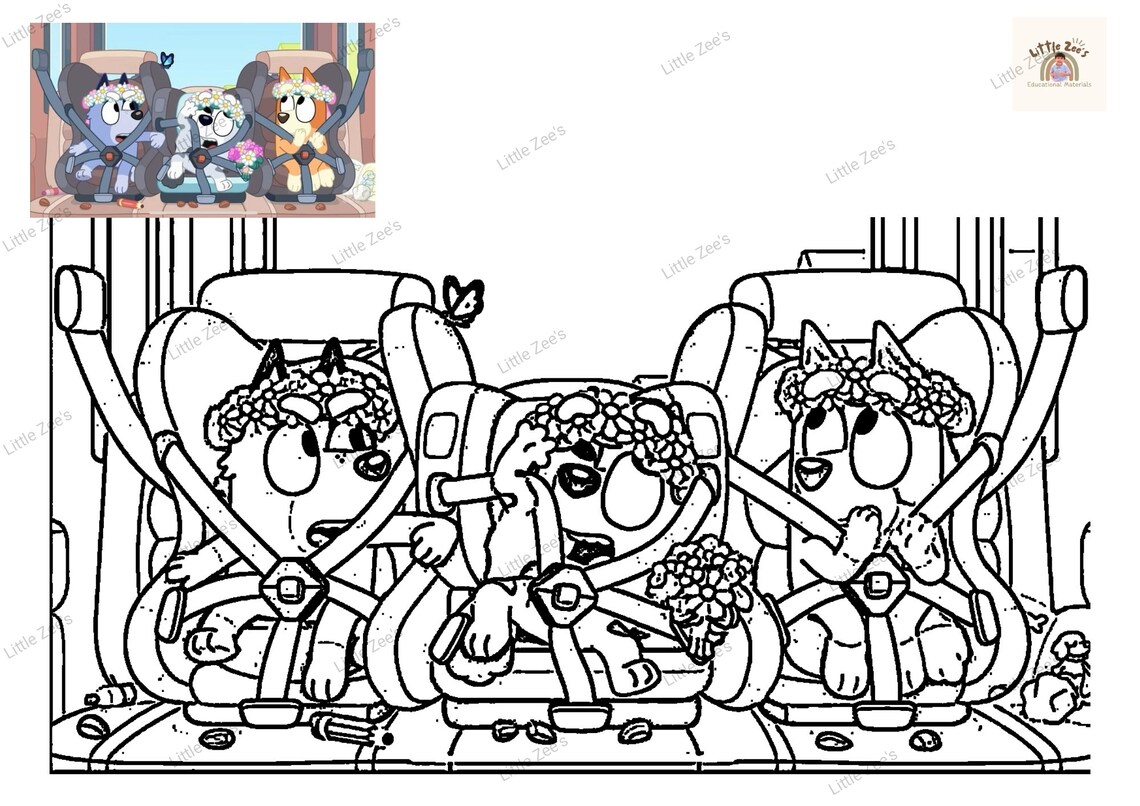 Bluey the Sign Coloring Pages - Etsy