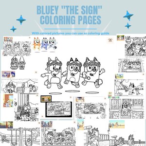 Bluey the Sign Coloring Pages - Etsy