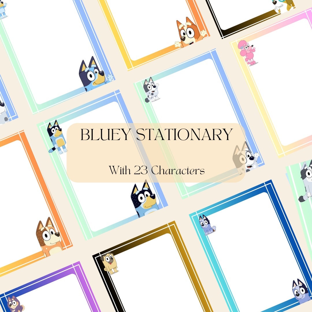 Bluey Stationary With Different Characters - Etsy
