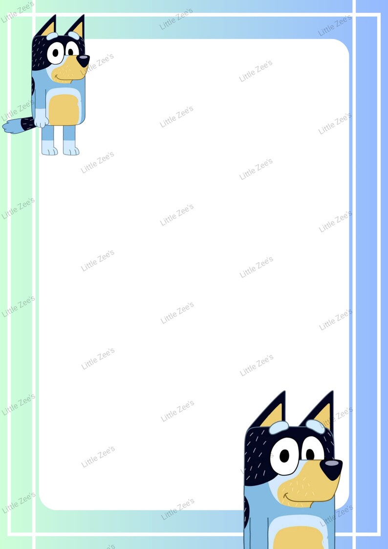 Bluey Stationary With Different Characters - Etsy