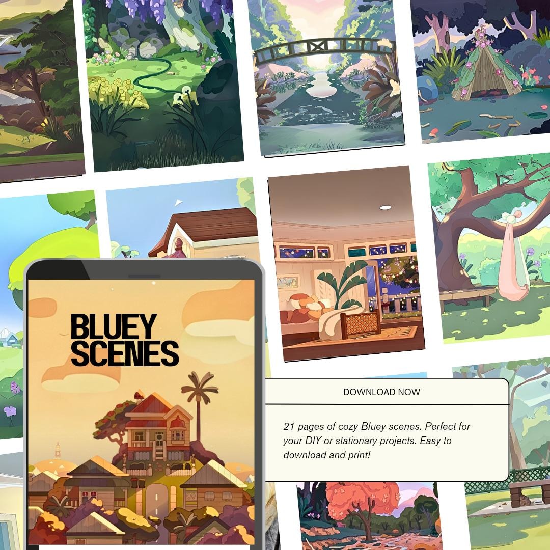 Bluey Scenes: 21-page Printable PDF (A4 Landscape Format) - Etsy Australia