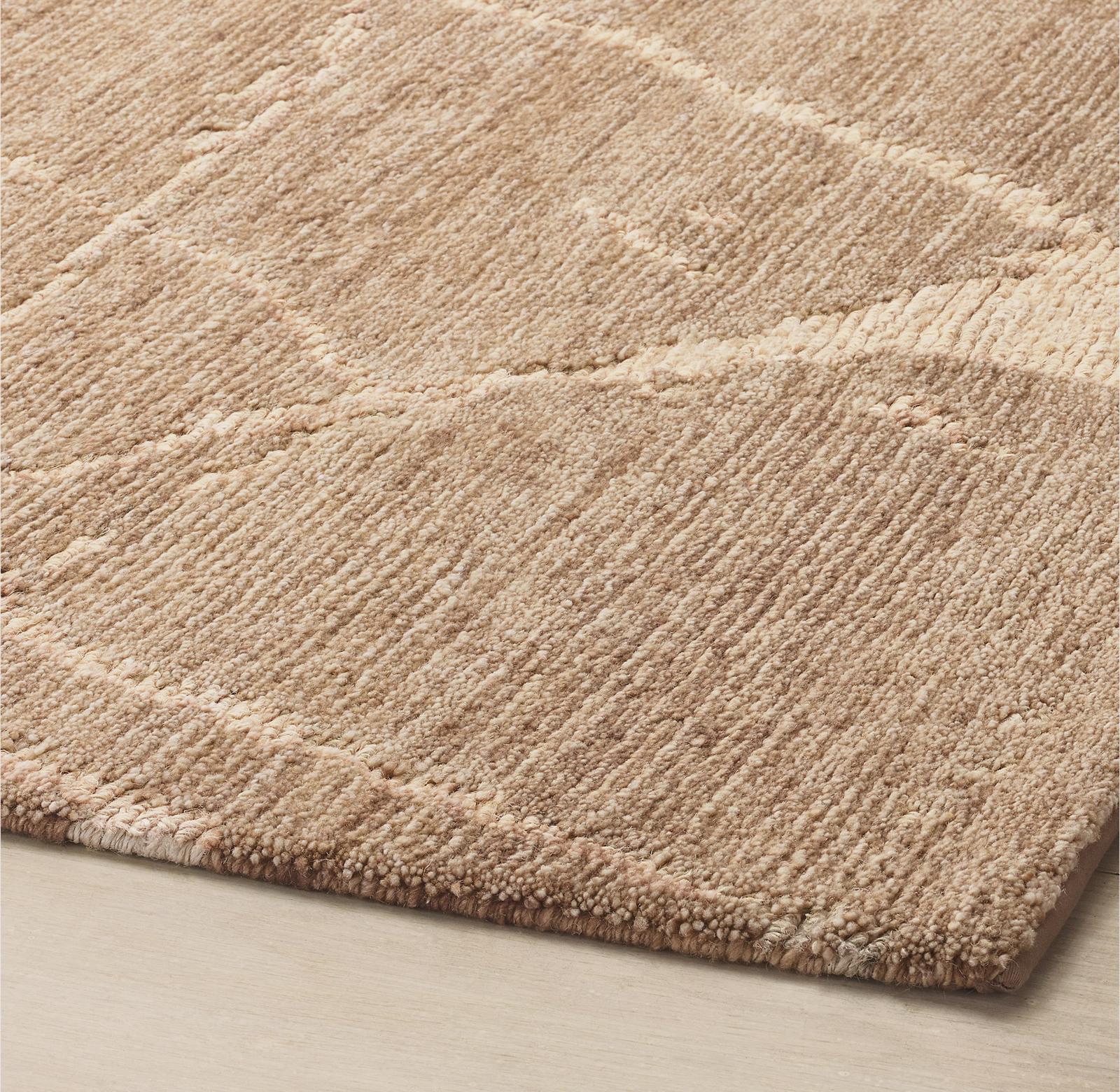 Rh Lakshmi Camel Naturel Handmade Tibetan Knots Woolen Area Rug for ...