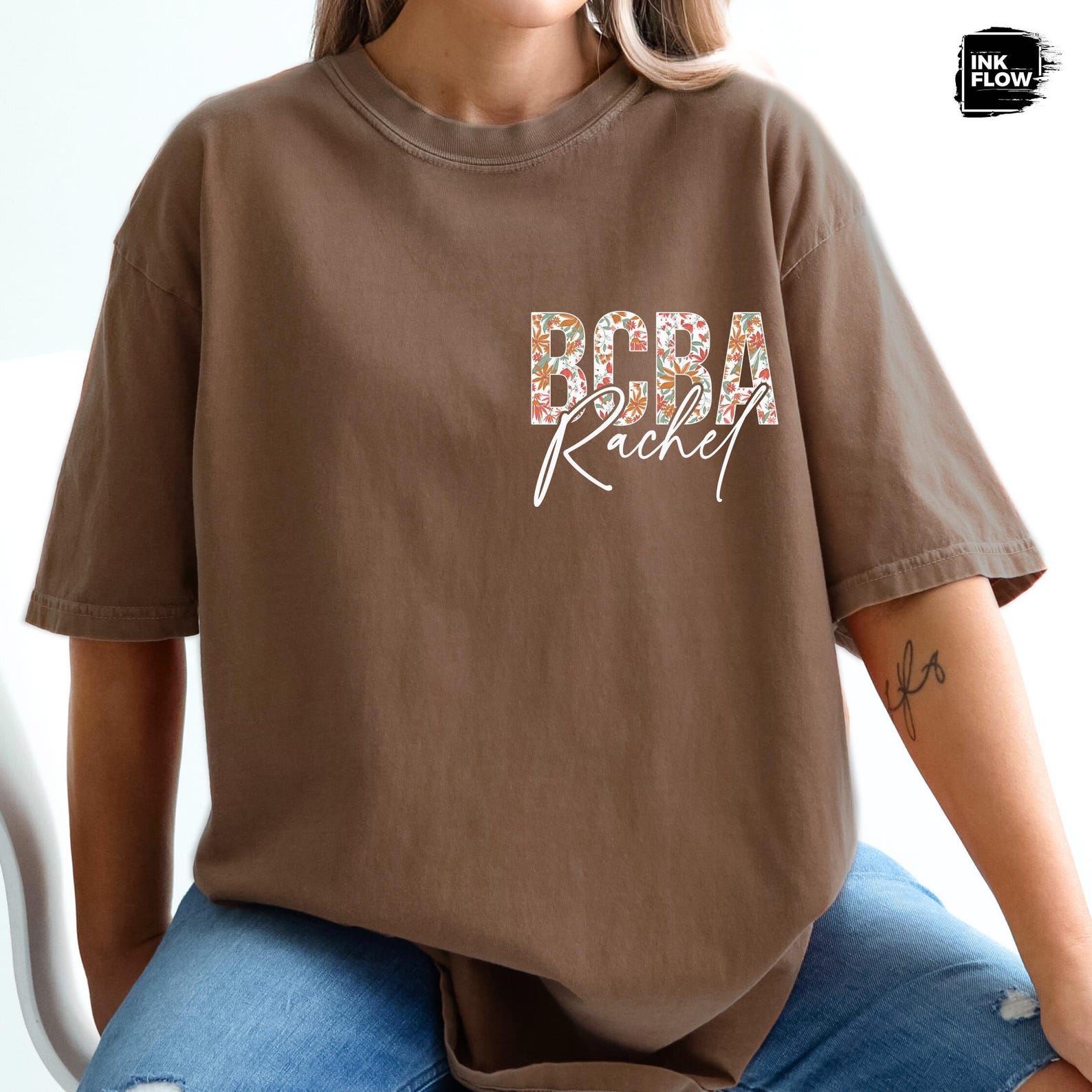 Personalized Floral BCBA Shirt, Comfort Colors® Custom Name Behavior ...