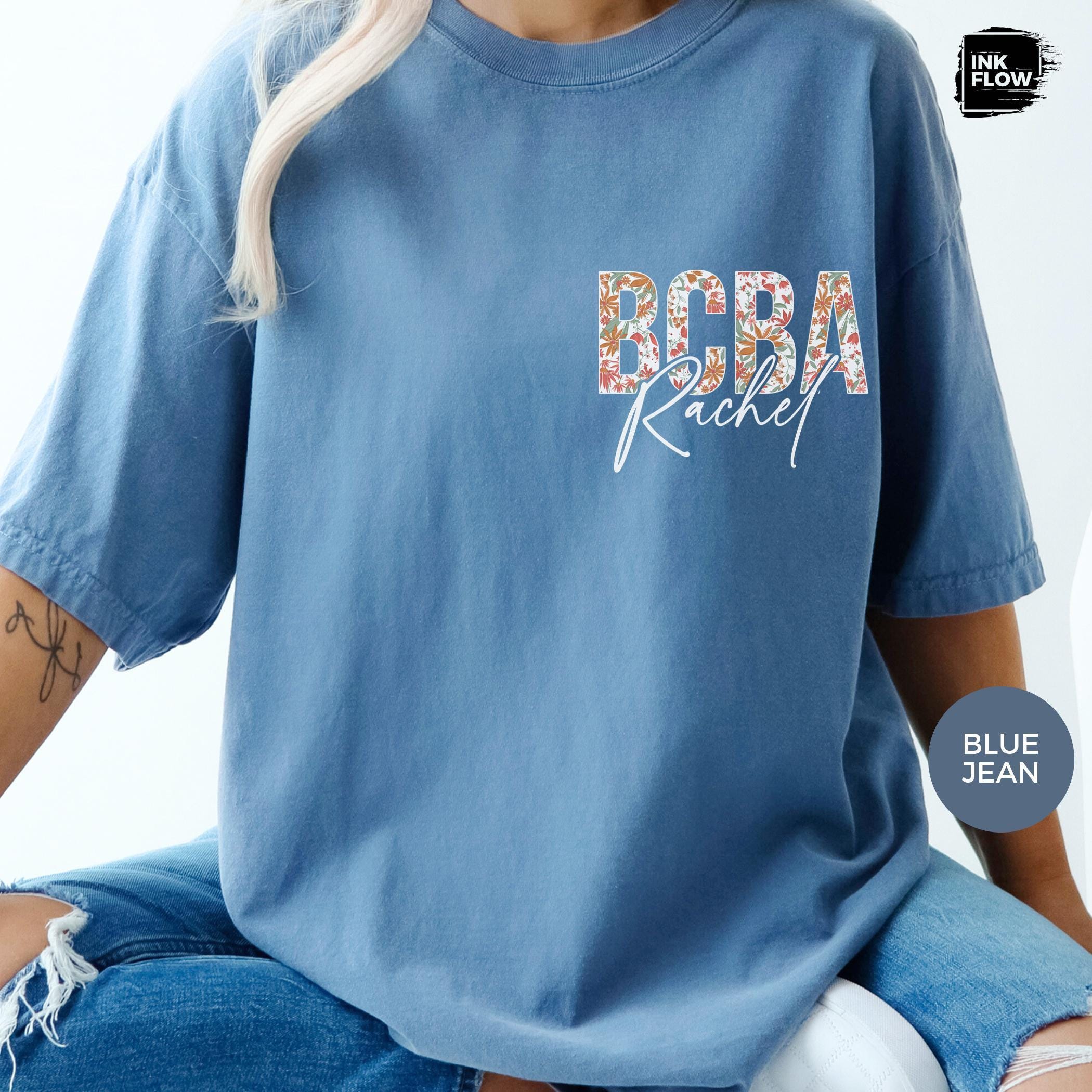 Personalized Floral BCBA Shirt, Comfort Colors® Custom Name Behavior ...