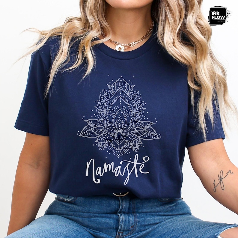 Namaste Lotus Flower T-shirt for Women, Maditation Hoodie, Yoga T-shirt ...