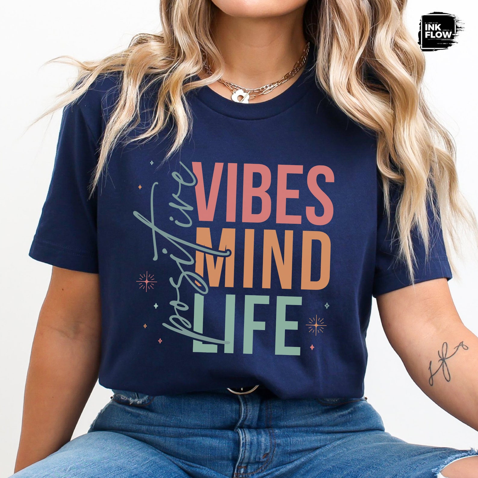 Positive Mind Positive Vibes Positive Life Retro T-shirt, Inspirational ...