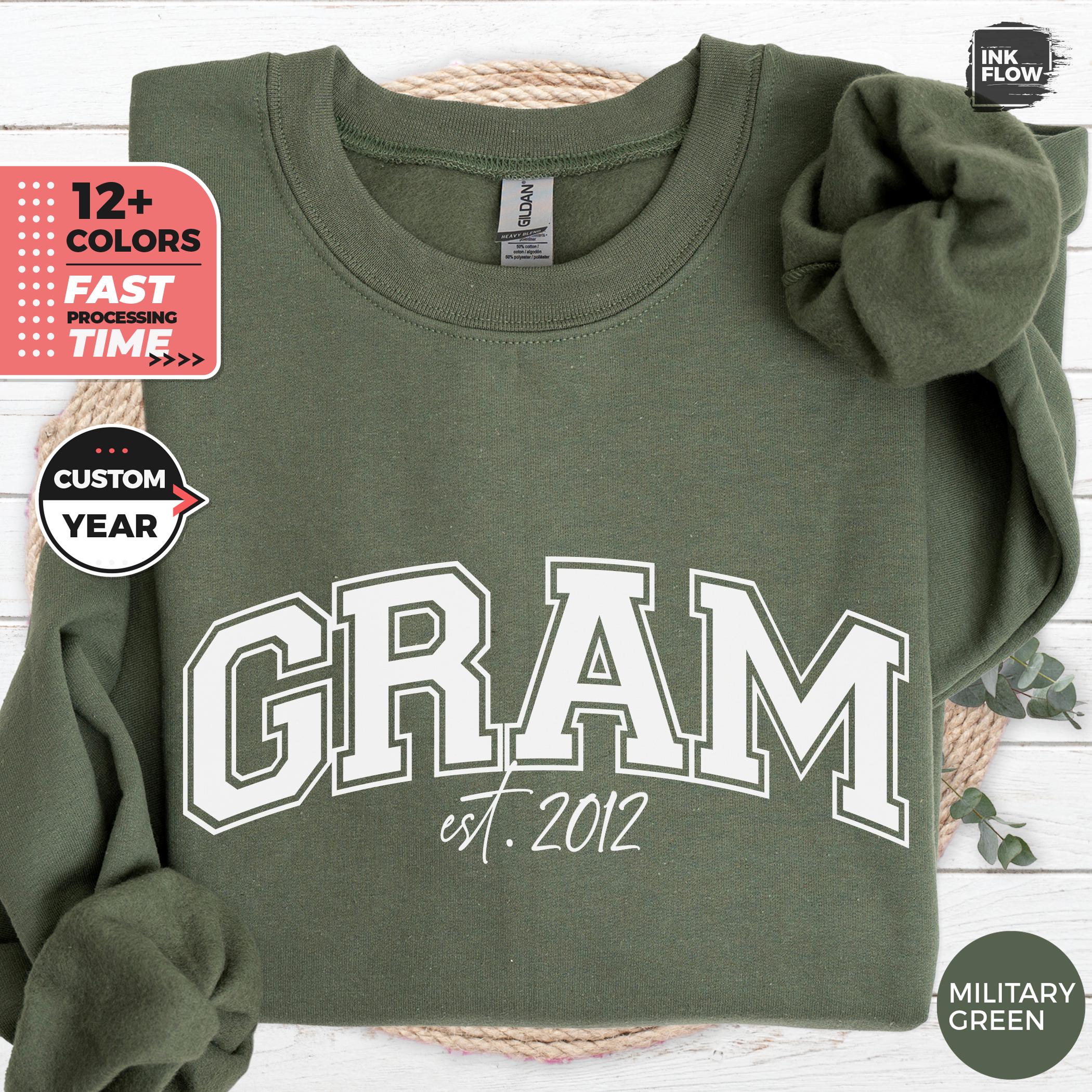 Personalized Gram Sweatshirt, Custom Gram Sweater, Custom Year Hoodie ...