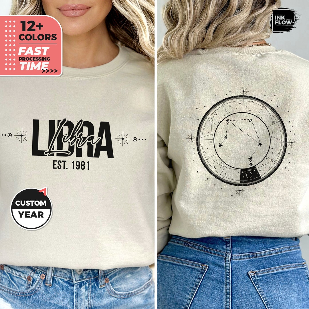 Libra Constellation Custom Sweatshirt, Astrology Sweater, Horoscope ...