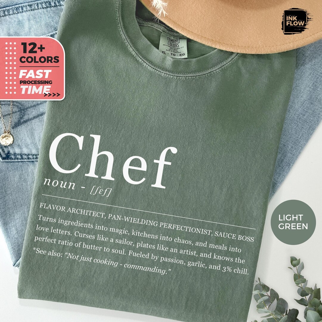 Funny Chef Definition T-shirt, Comfort Colors® Cooking Tee, Culinary ...