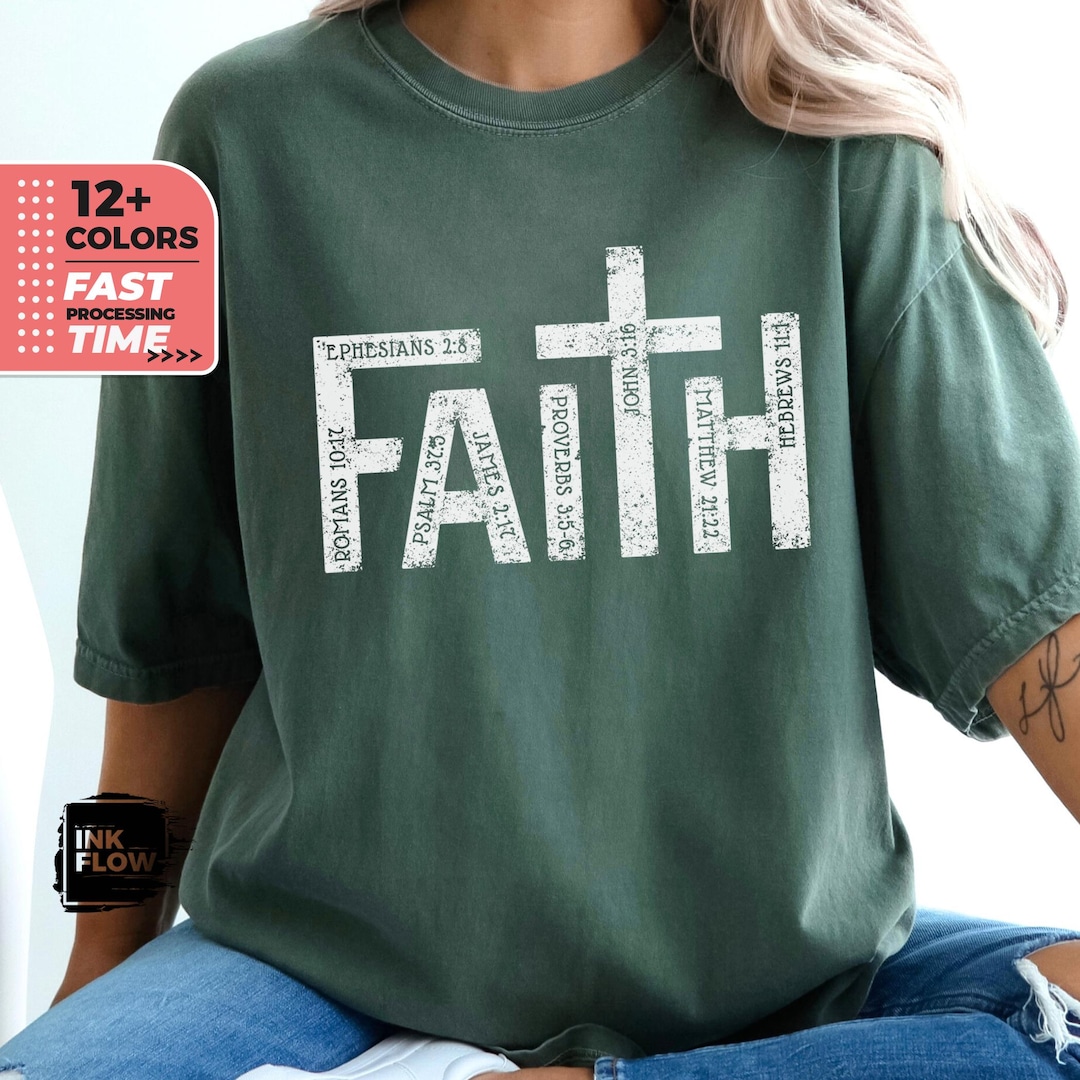 Faith Cross Shirt, Christian Cross T-shirt, Religious Gift for ...