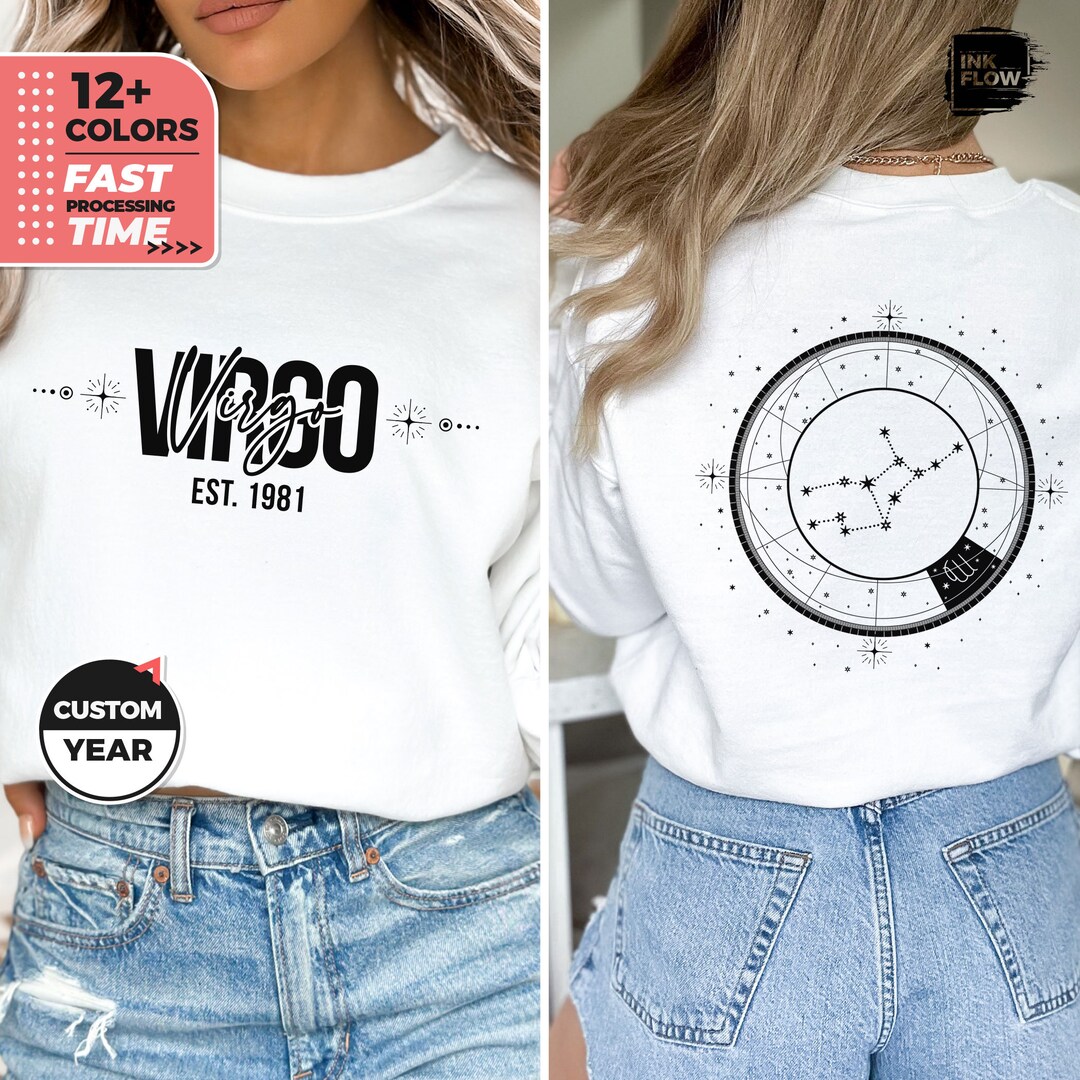 Custom Virgo Constellation Sweatshirt, Astrology Sweater, Horoscope ...