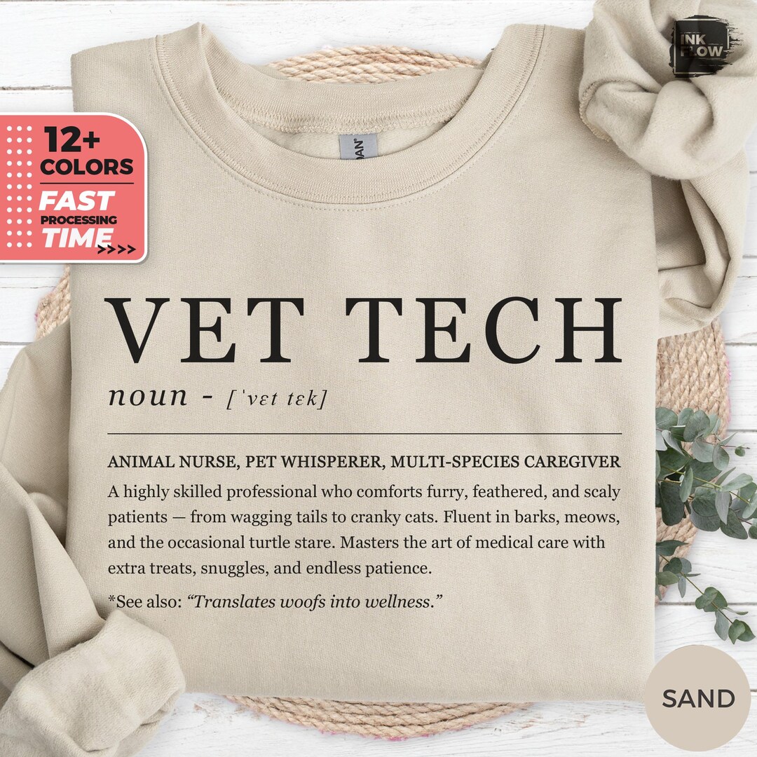 Funny Definition Vet Tech Sweatshirt, Veterinary Tech Sweater, Animal ...