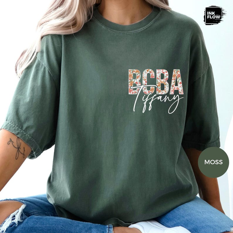 Personalized Floral BCBA Shirt, Comfort Colors® Custom Name Behavior ...