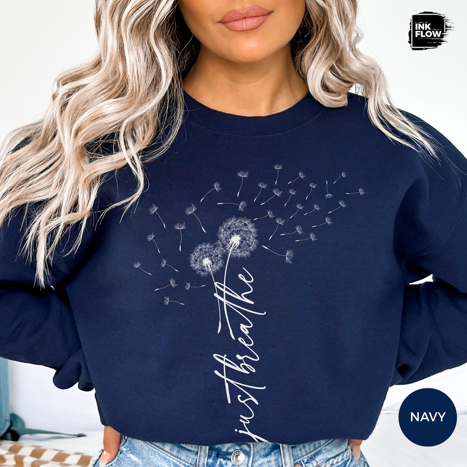 Just Breathe Sweatshirt, Dandelion Sweatshirt, Boho Wildflower ...