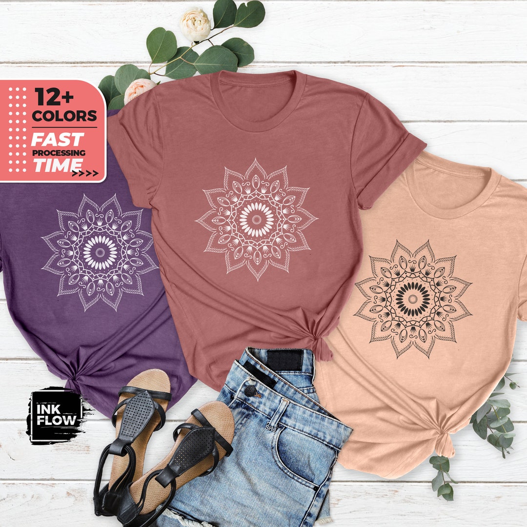 Mandala Shirt, Yoga and Meditation T-shirt, Cute Mandala Tee, Spiritual ...