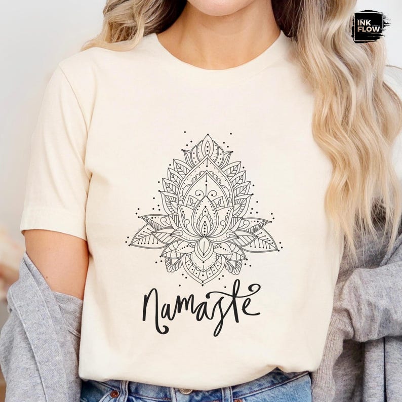 Namaste Lotus Flower T-shirt for Women, Maditation Hoodie, Yoga T-shirt ...