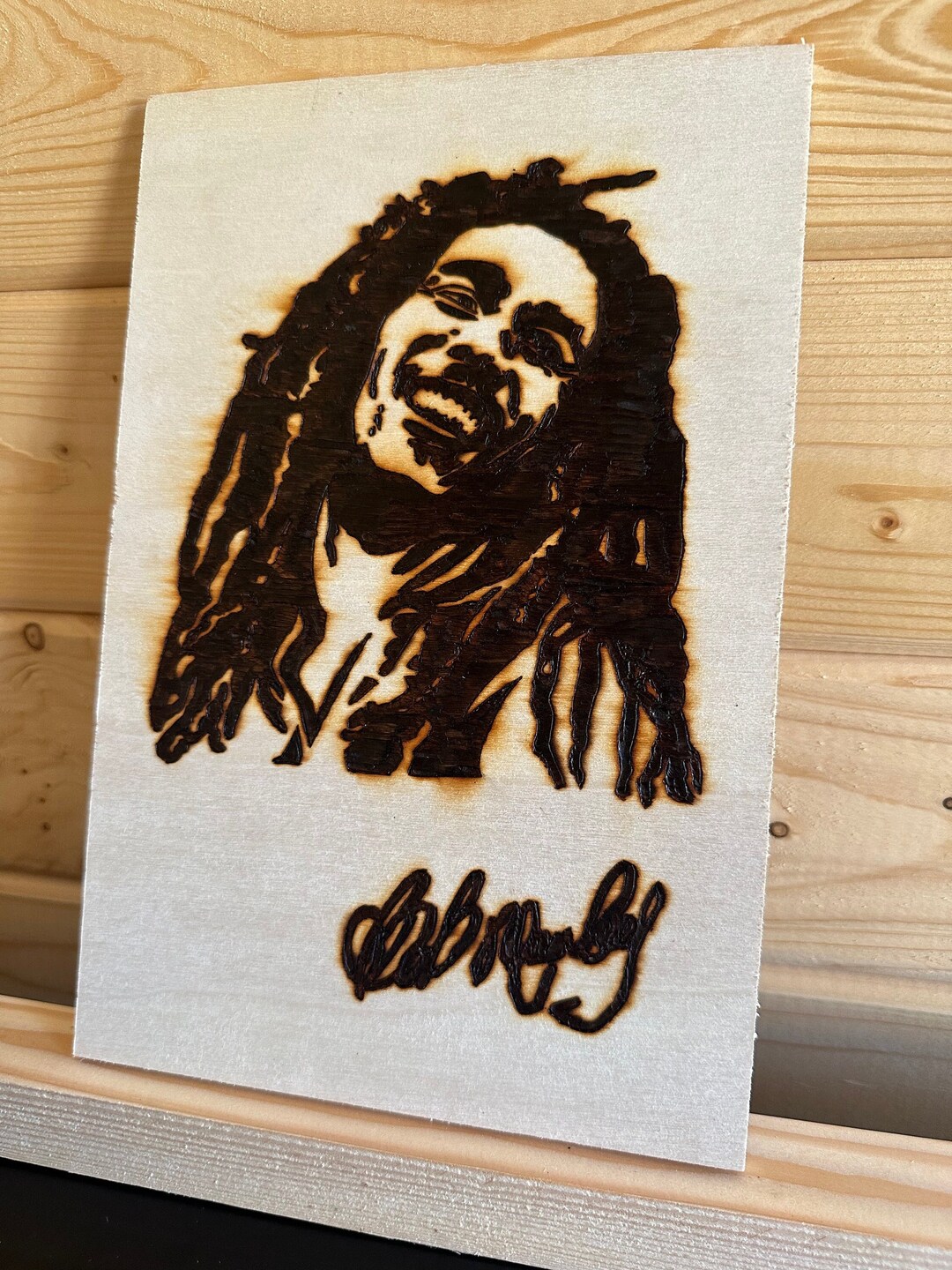 Bob Marley Pyrography Art Handmade - Etsy