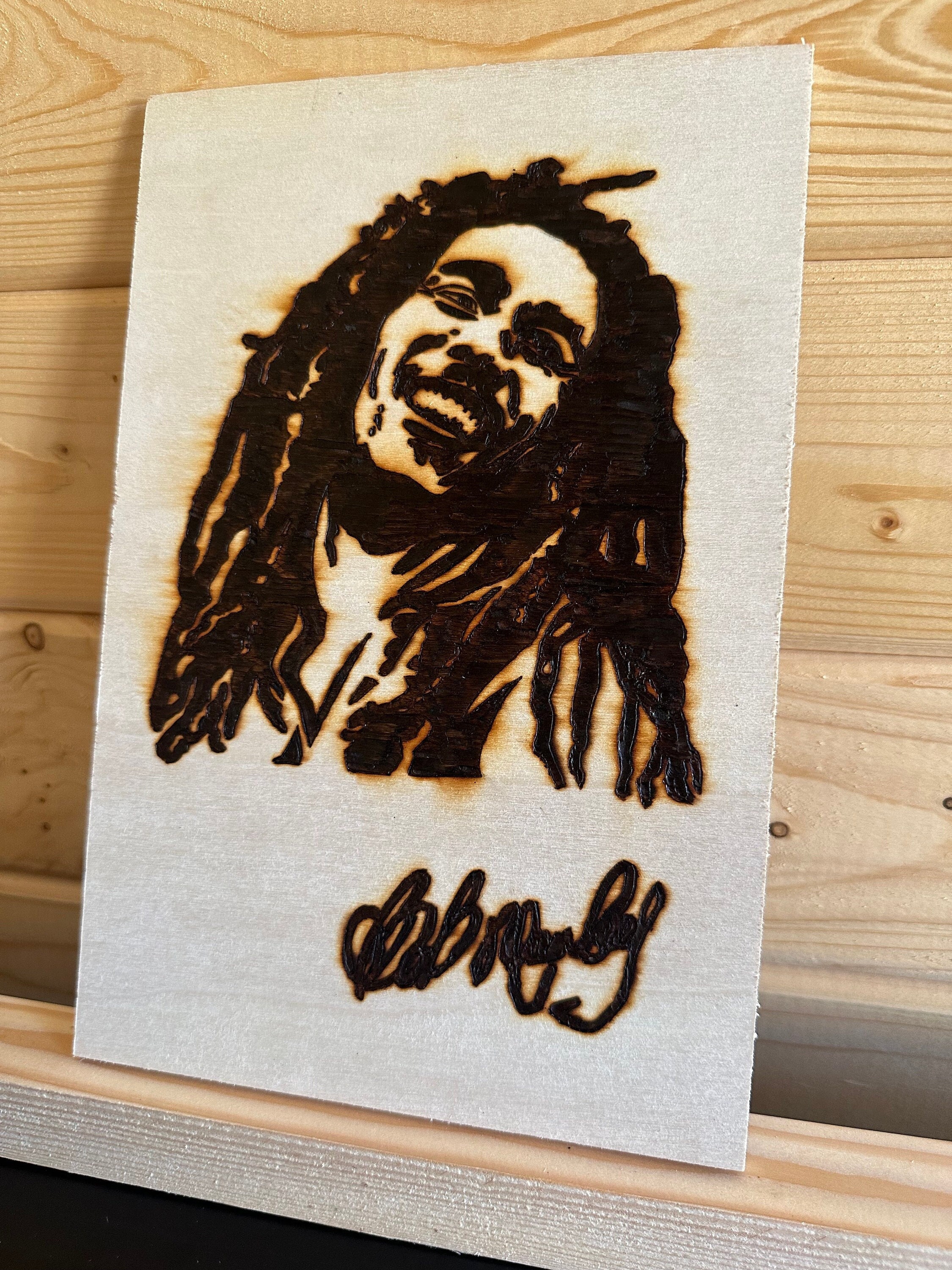 Bob Marley Pyrography Art Handmade - Etsy