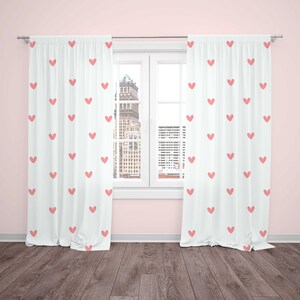 Pink or Purple Heart Nursery Curtains Heart Nursery Decor Kids Bedroom ...