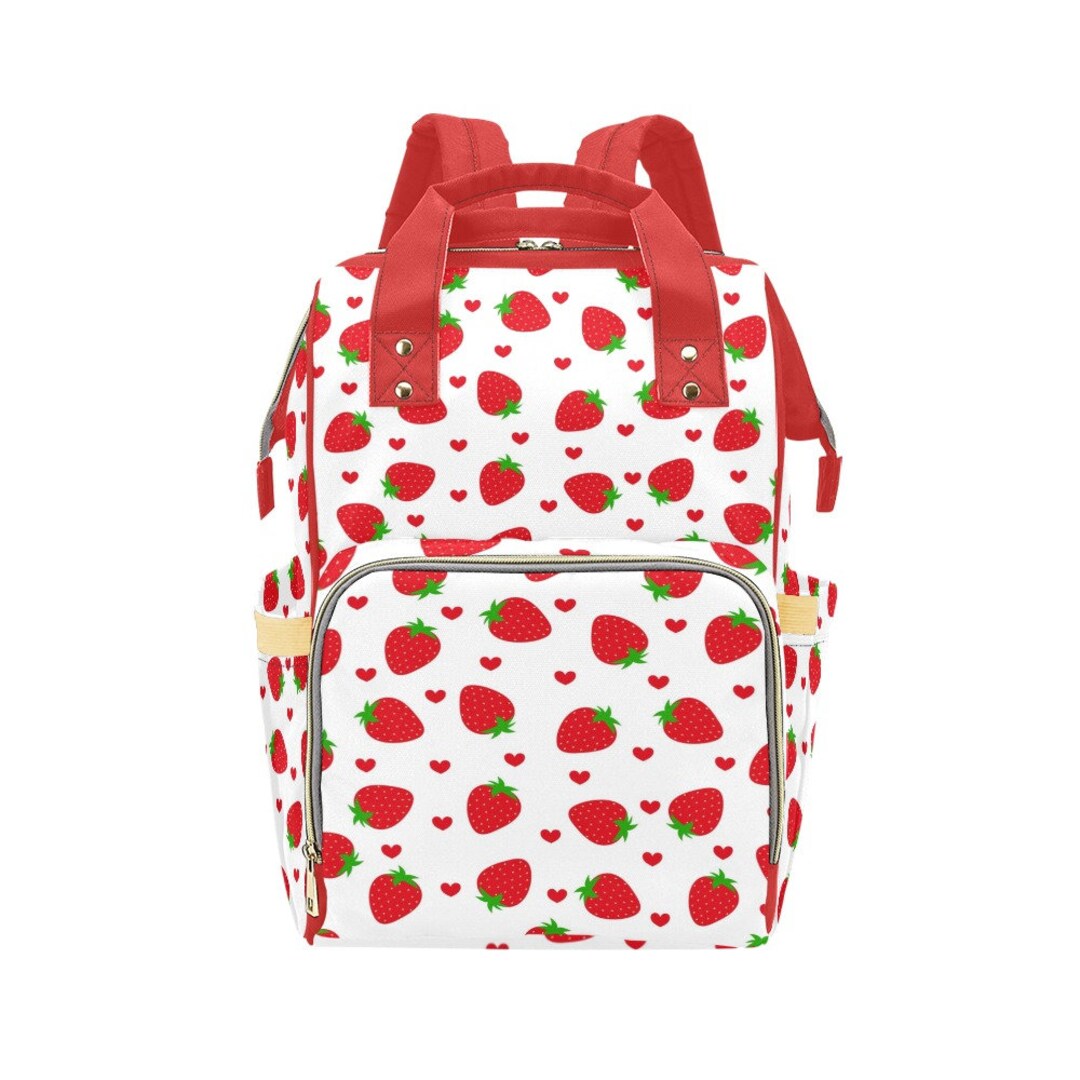 Strawberry Backpack Diaper Bag Strawberry Diaper Bag Baby Girl Diaper ...