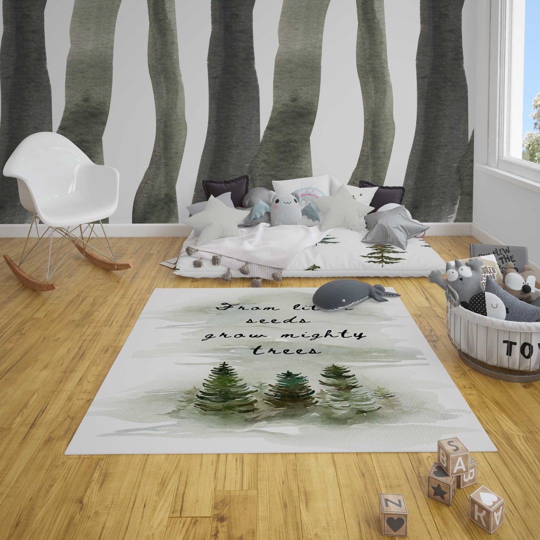 Pine Tree Nursery and Kids' Bedroom Area Rug From Little - Etsy