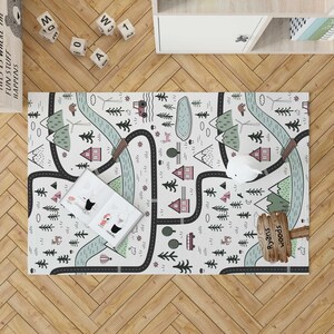 Personalized Kids Play Rug | Mountain Nursery Play Mat | Woodland Play ...