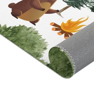 Camping Forest Animals' Nursery and Kids' Bedroom Area Rug Camping ...