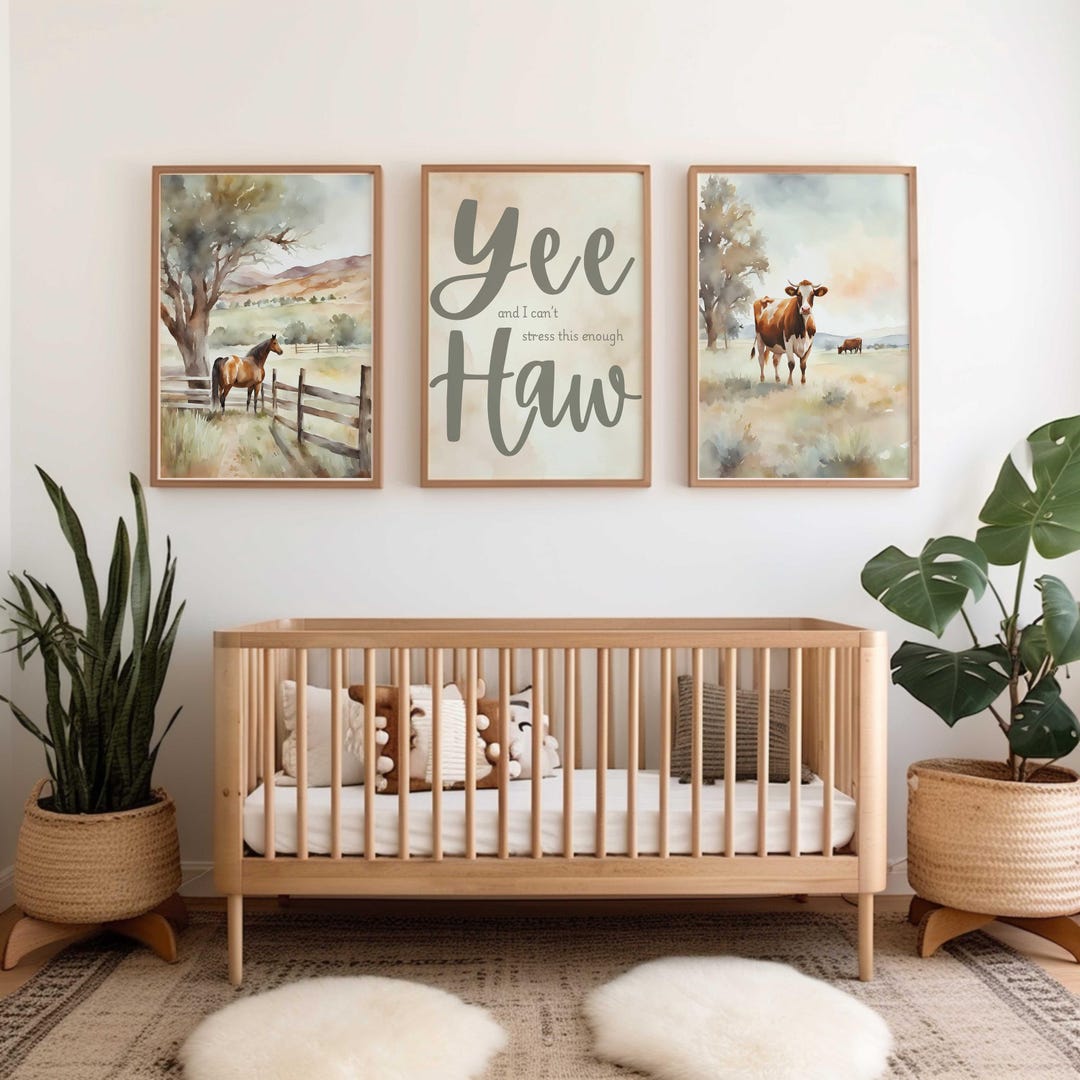 Farm Nursery Decor, Cowboy Nursery Wall Art Prints, Country Nursery ...