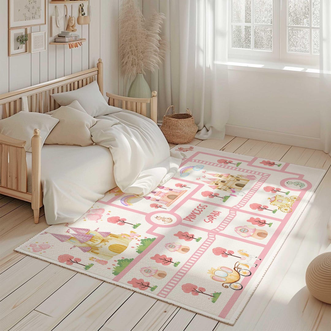Princess Nursery Decor, Princess Nursery Area Rug, Pink Nursery Rug ...