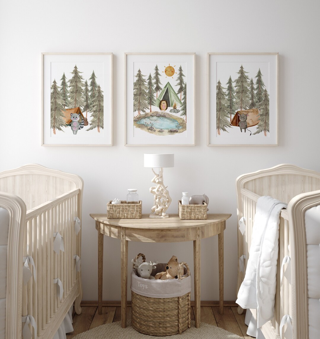 Camping Animals' Nursery Wall Decor Woodland Nursery Decor Forest ...