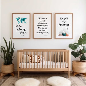 Oh, the Places You'll Go Nursery Decor Dr. Seuss Nursery Prints Dr ...