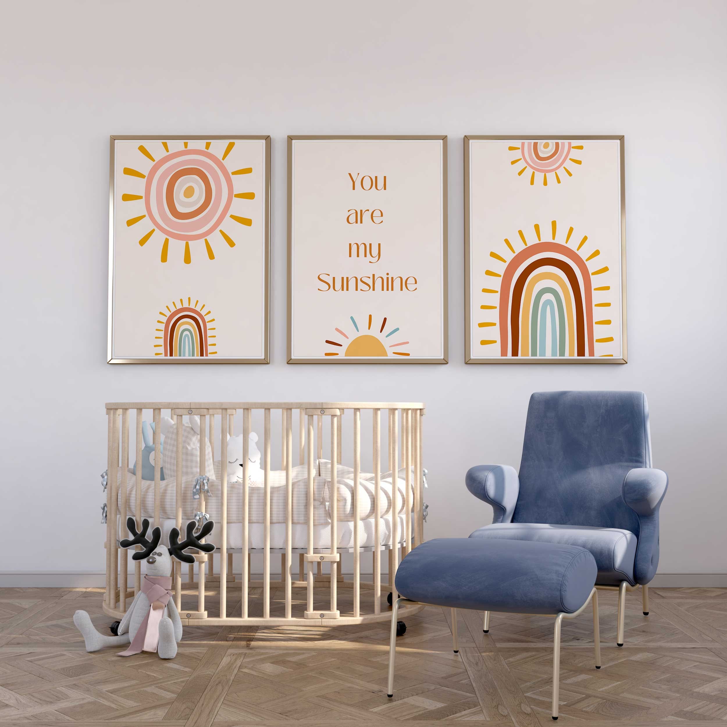 You Are My Sunshine Nursery Prints Rainbow Nursery Decor Sunshine ...