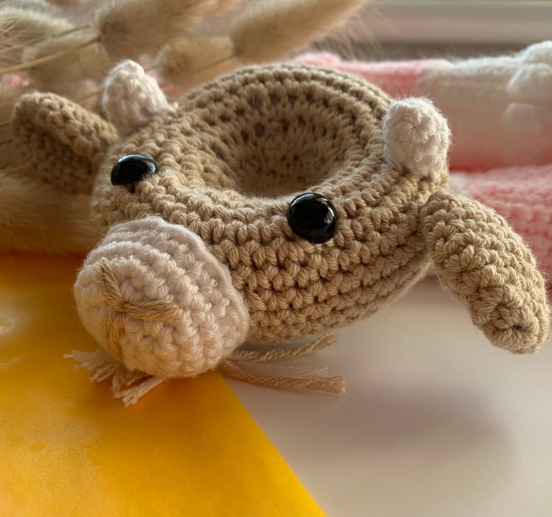 Rattle for Children Amigurumi Cream Goat Crocheted From Wool - Etsy