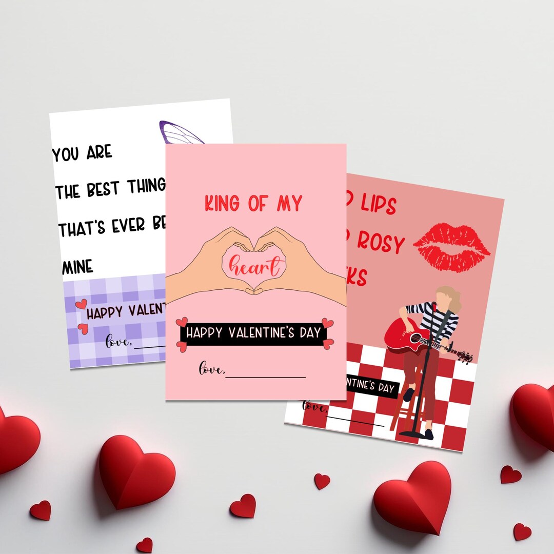 Taylor Inspired Printable Valentine Tags, the Eras Tour Valentine's Day ...