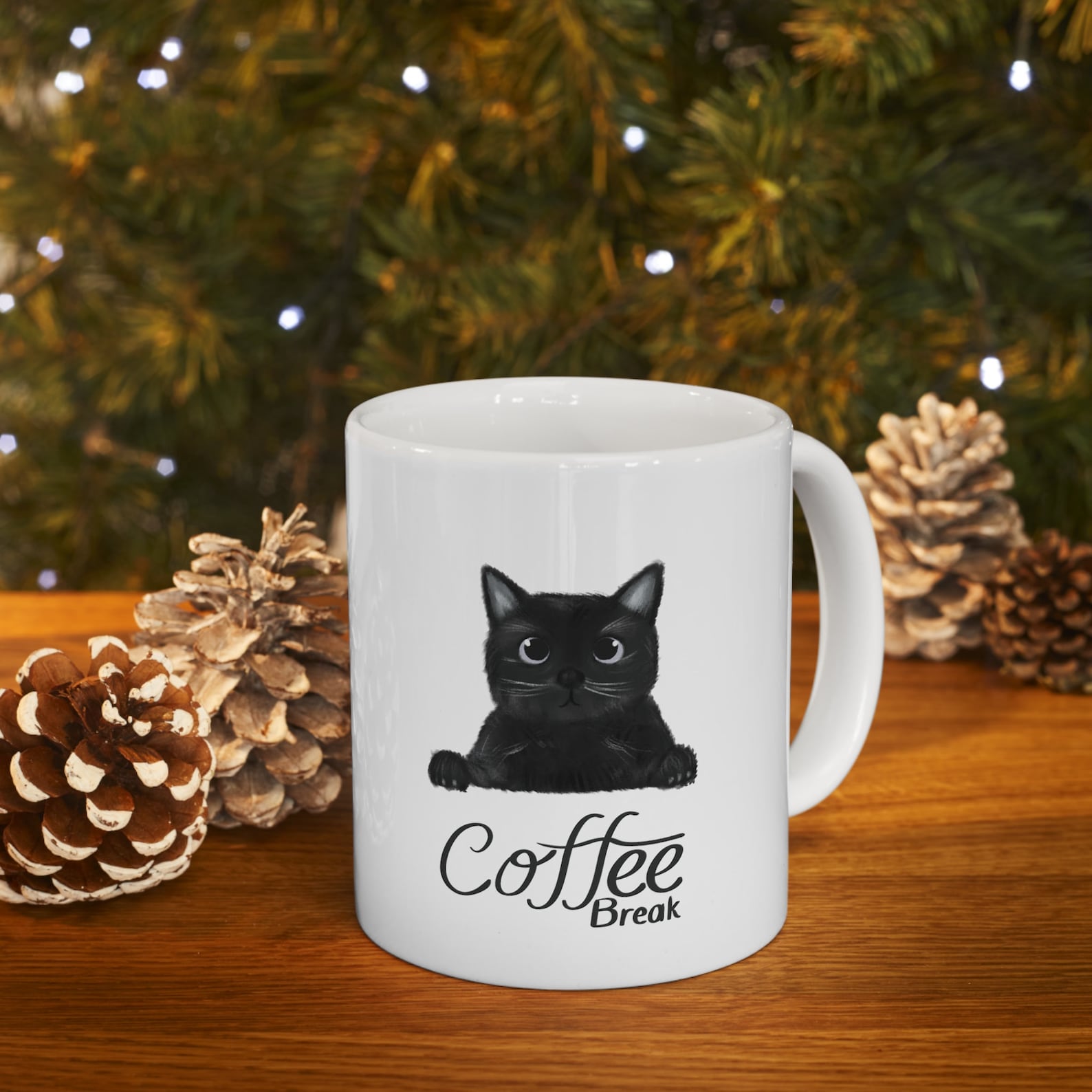 Black Cat Mug Cat Mom Cat Face Mug Coffee Break Mug Funny - Etsy