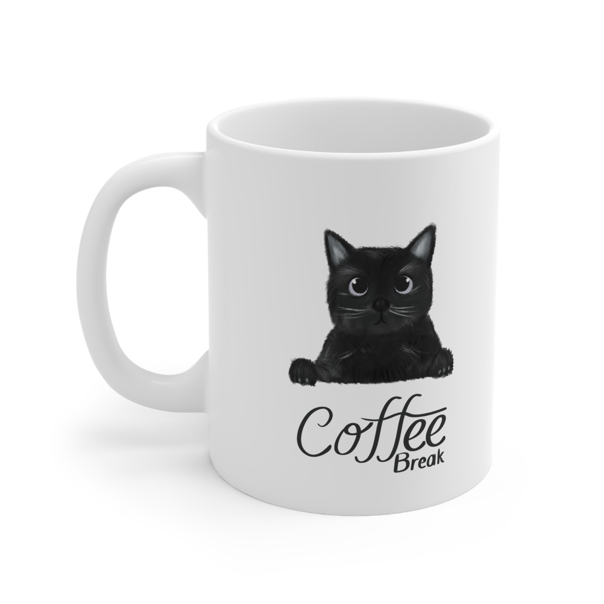 Black Cat Mug Cat Mom Cat Face Mug Coffee Break Mug Funny - Etsy