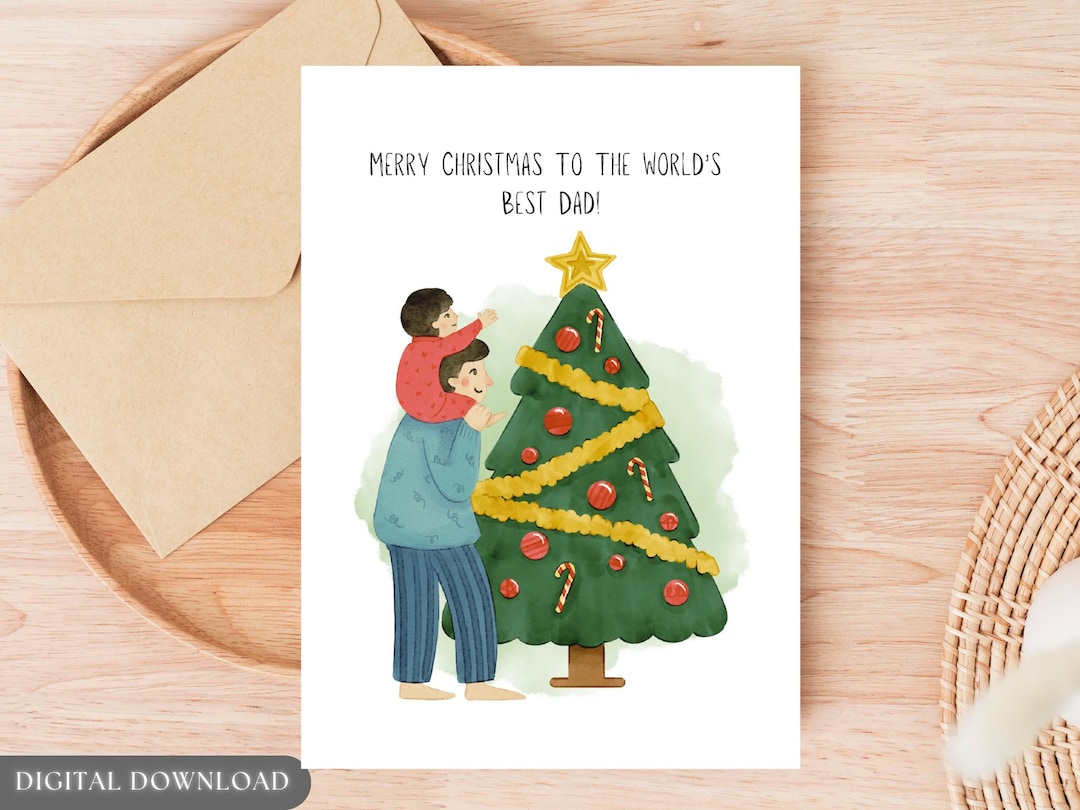 Best Dad Christmas Card, Dad Christmas Greeting Card, Printable ...