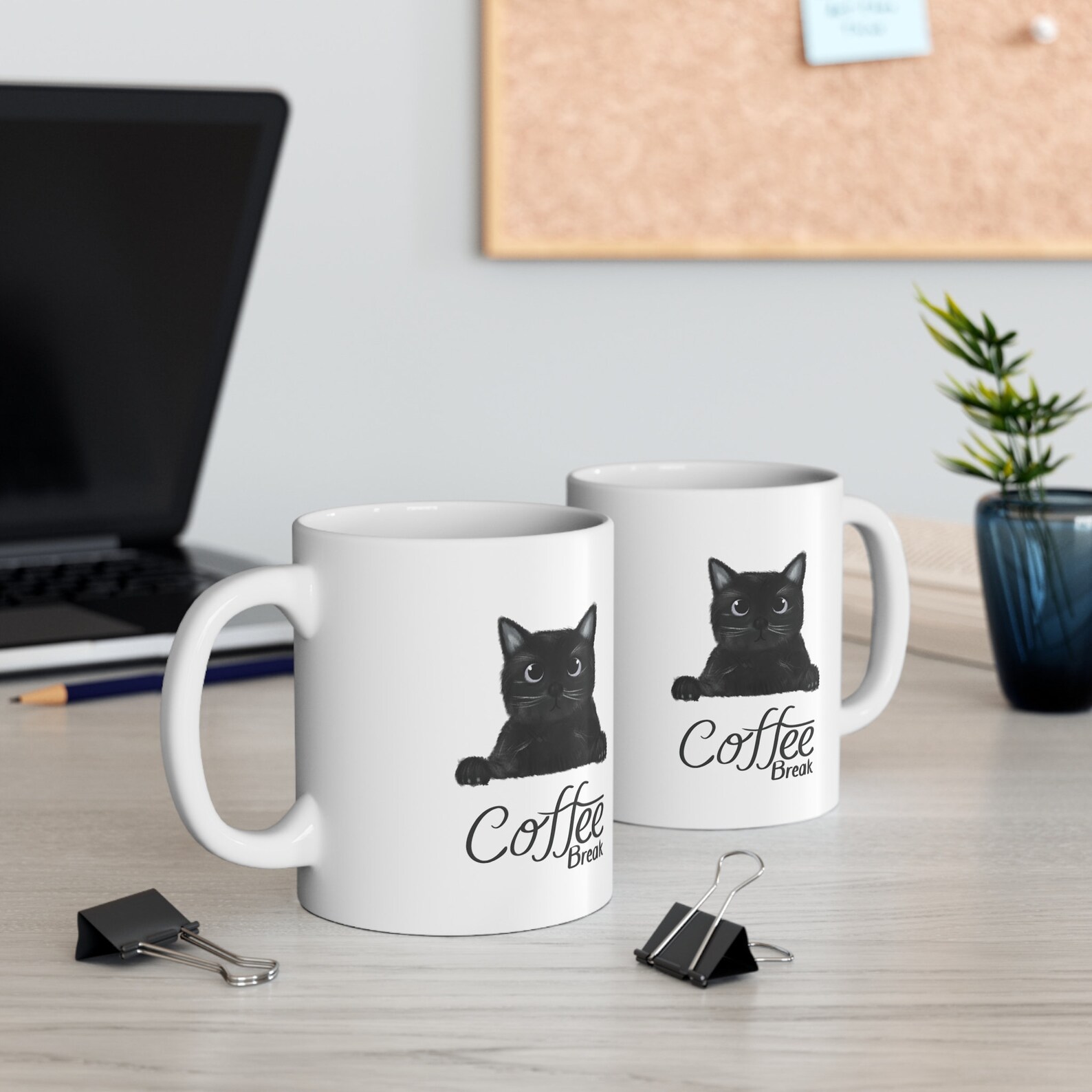 Black Cat Mug Cat Mom Cat Face Mug Coffee Break Mug Funny - Etsy