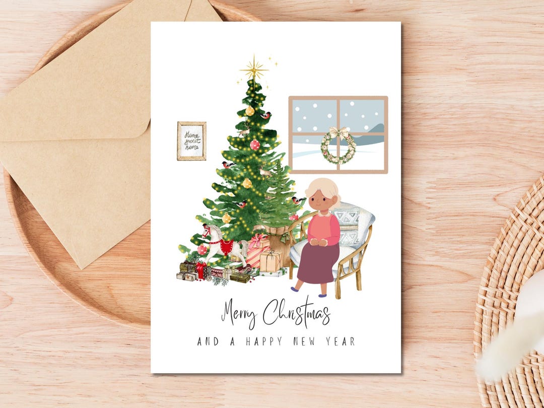 Grandma Christmas Card, Cozy Christmas Card, DIY Christmas Card ...