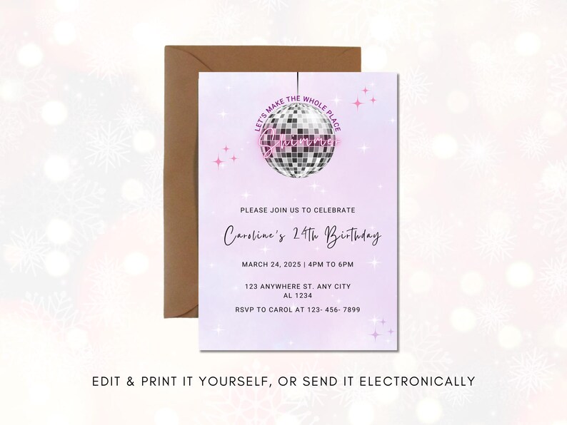 Editable Birthday Party Invitation, Birthday Invite, Music Party, Teen ...