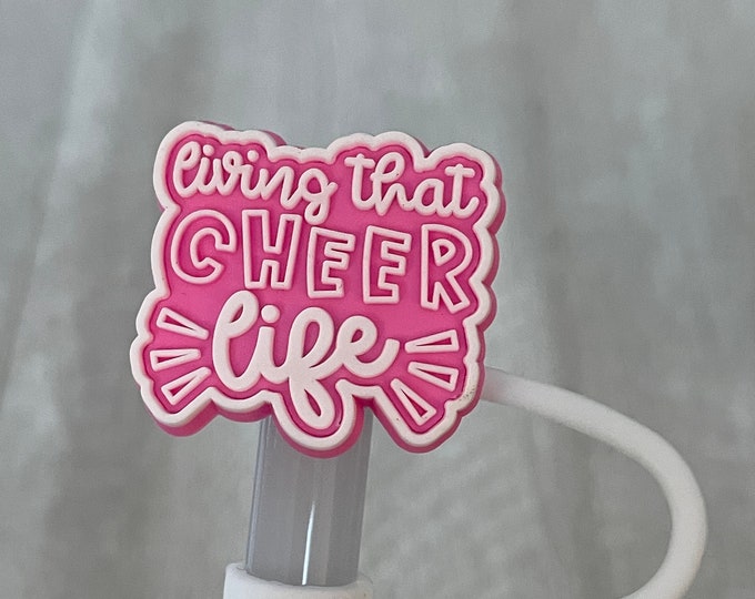 Cheer Life Straw Topper Cheerleader Cheer Mom Cover for Straws 8mm ...