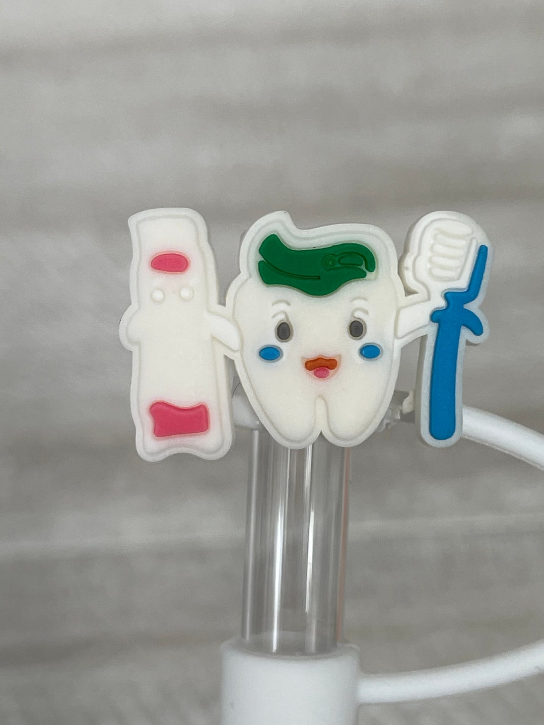 Straw Topper - Dental Friends - Tooth - Dentist - Dental - Topper With ...