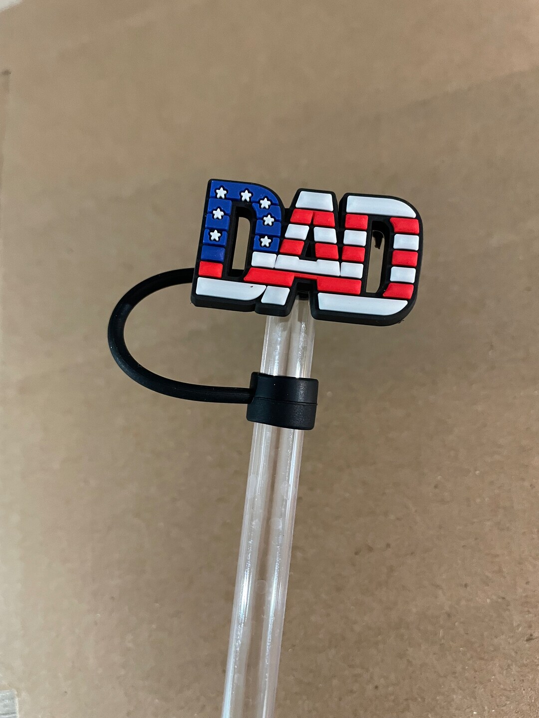 Dad Straw Topper - Patriotic Dad - Stars and Stripes - Cover for Straws ...