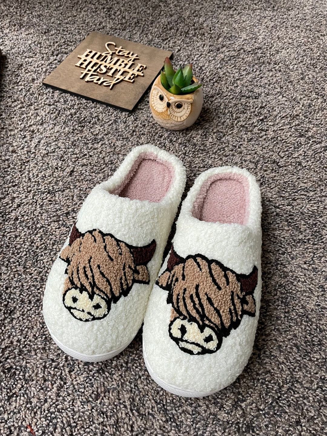 FREE SHIPPING - Comfy Highland Cow Slipper - House Shoe - Cozy Slippers ...