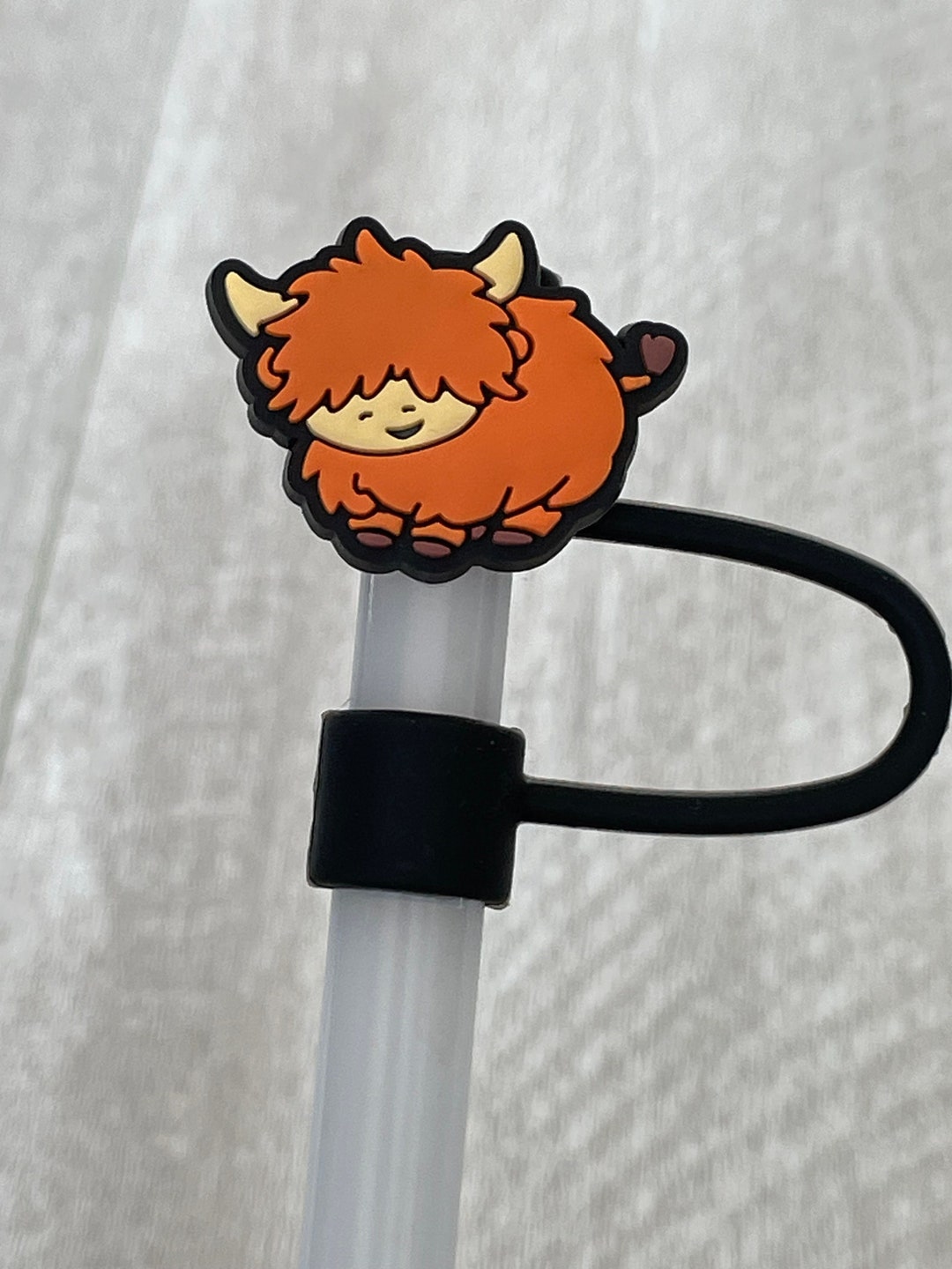 Highland Cow Straw Topper - Multi Color - Brown Cow - Cover for Straws ...