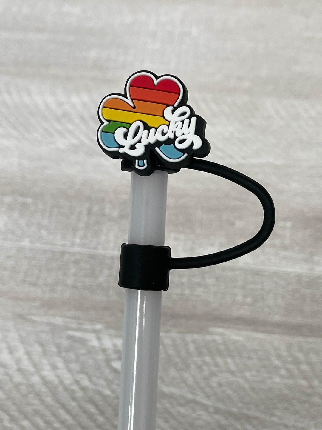 Lucky Shamrock Rainbow Straw Topper - Clover - Cover for Straws - 8mm ...